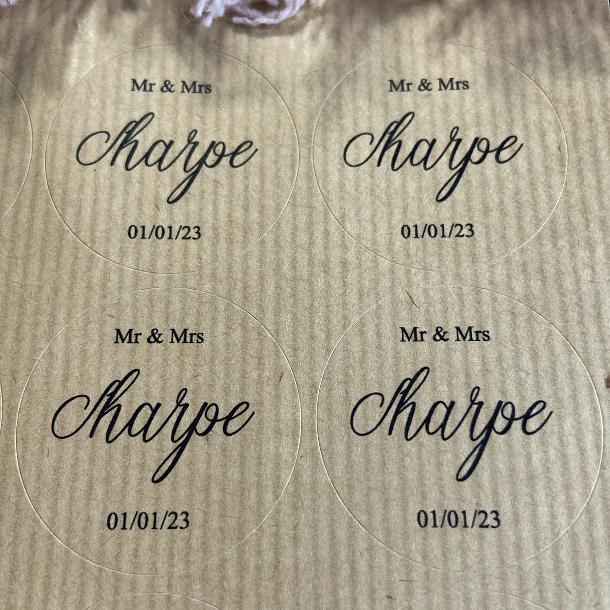 Personalised Kraft Brown Stickers | Personalised Stickers | Confetti Bee