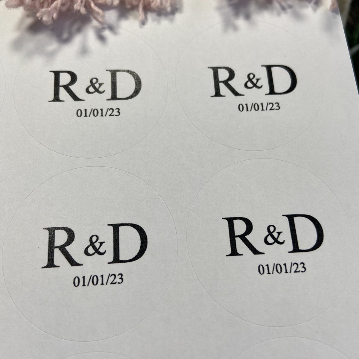 Personalised Matt White Stickers | Personalised Stickers | Confetti Bee