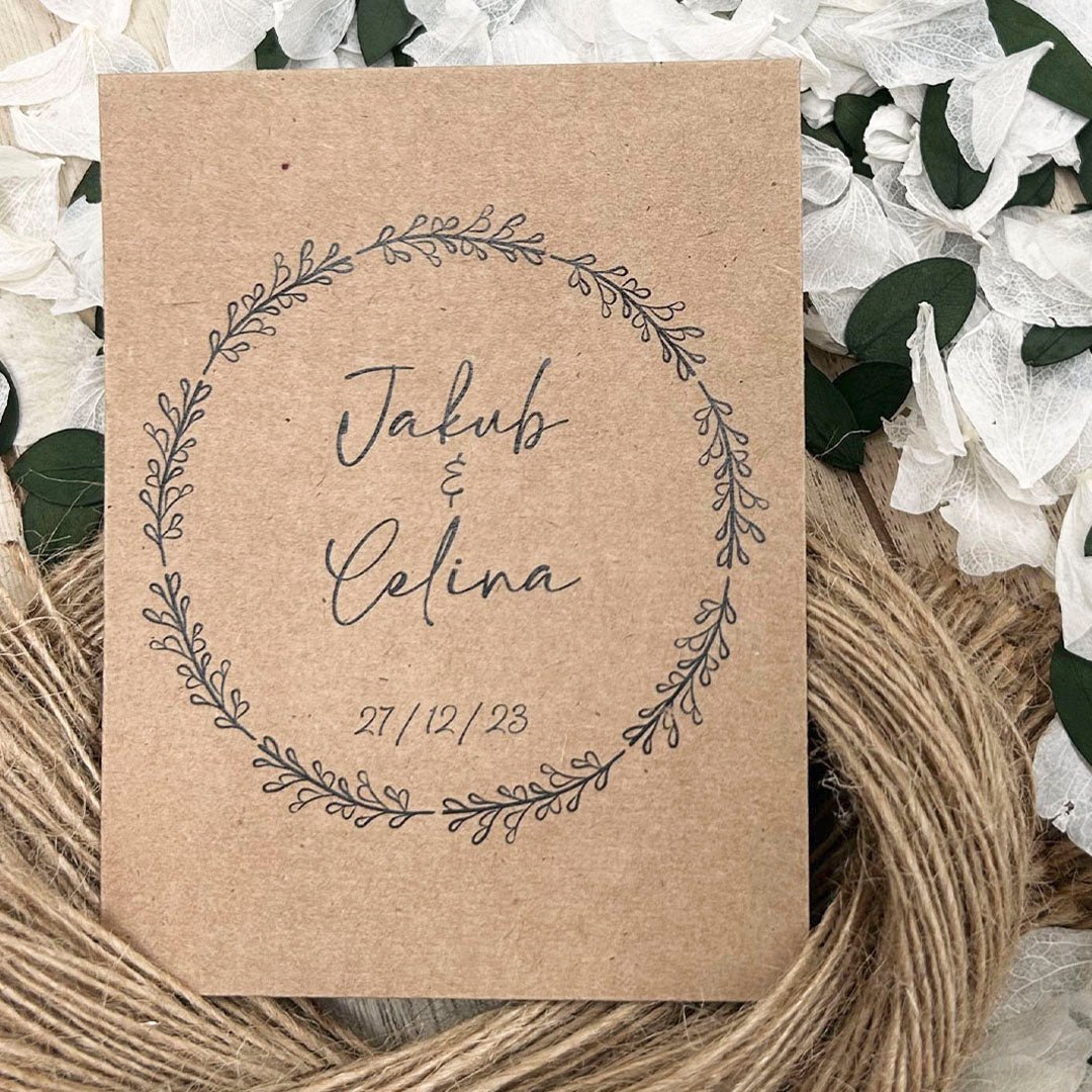 Personalised Confetti Kraft Brown Packets - Festive Design 5 | Confetti Bee