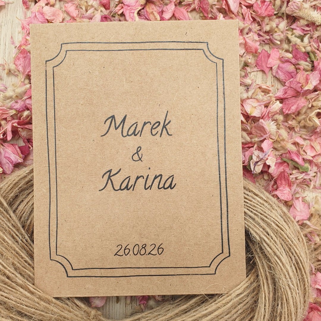 Personalised Confetti Kraft Brown Packets - Illustrated Design 2 ...