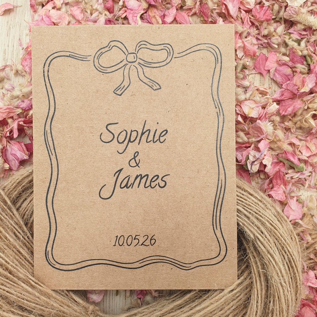 Personalised Confetti Kraft Brown Packets - Illustrated Design 4 ...