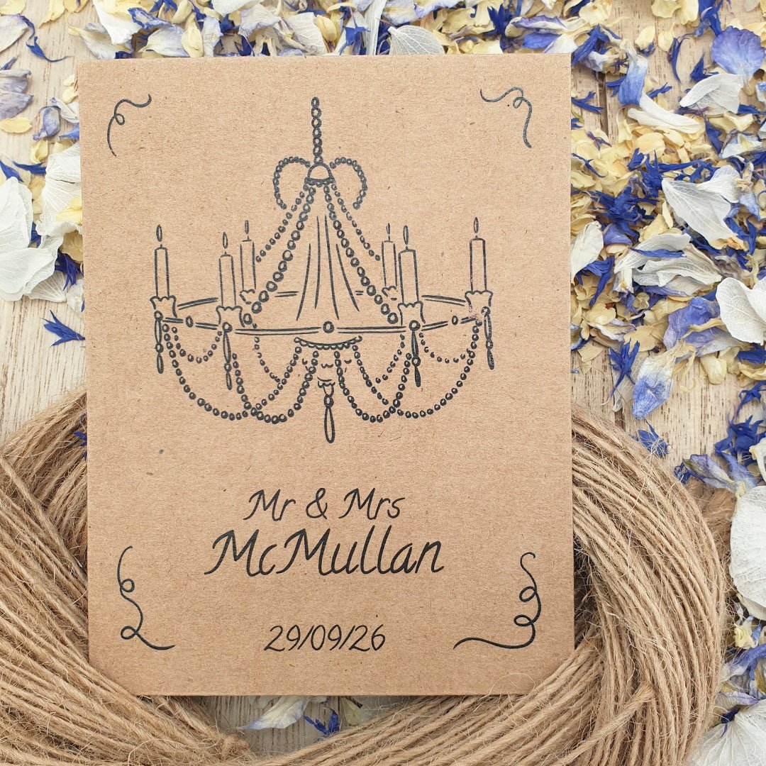 Personalised Confetti Kraft Brown Packets - Illustrated Design 7 ...