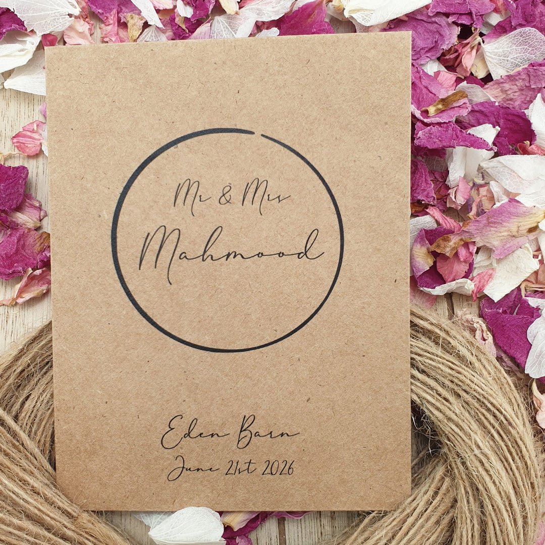 Personalised Confetti Kraft Brown Packets - Mr & Mrs Design 12 ...