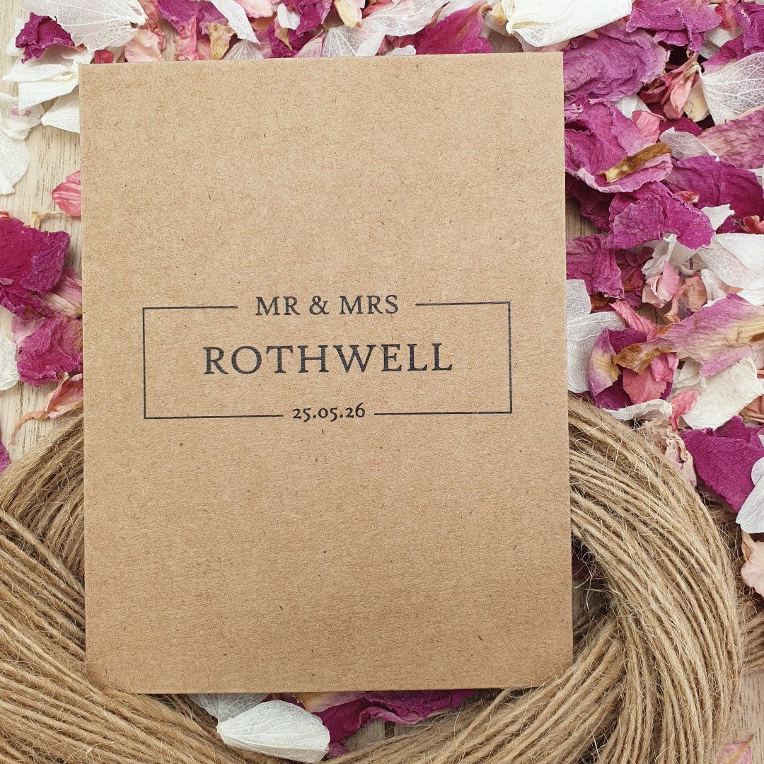 Personalised Confetti Kraft Brown Packets - Mr & Mrs Design 13 ...