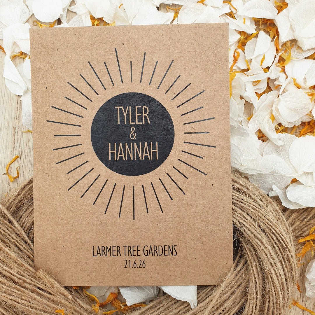 Personalised Confetti Kraft Brown Packets - Names Design 13 | Confetti Bee