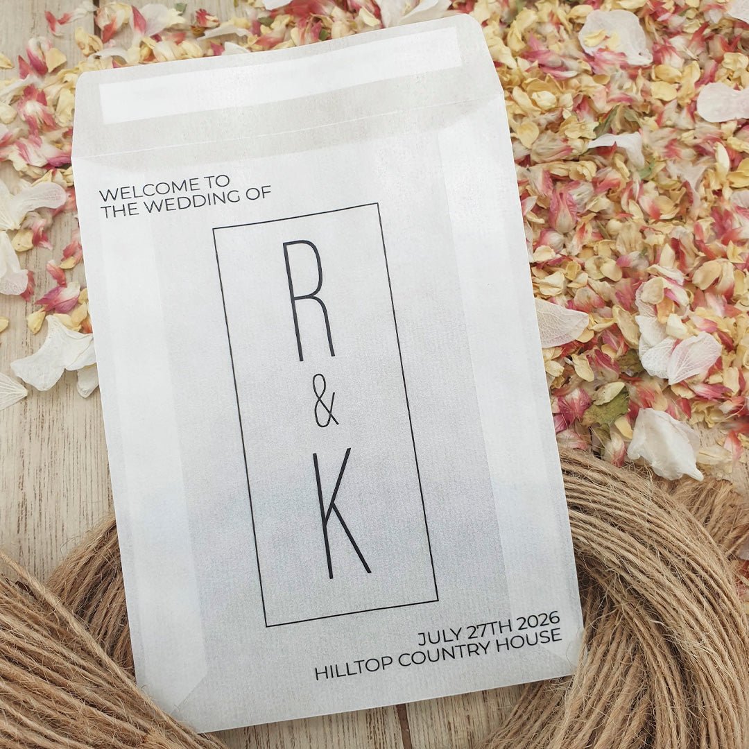 Personalised Confetti Packets - Initials Design 11 | Confetti Bee