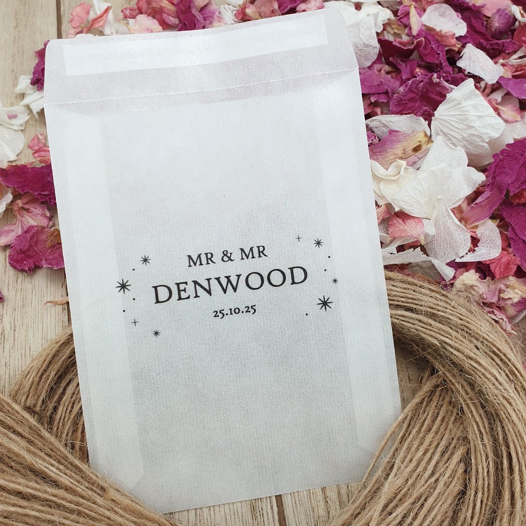 Personalised Confetti Packets Star Design 1 | Confetti Packets ...