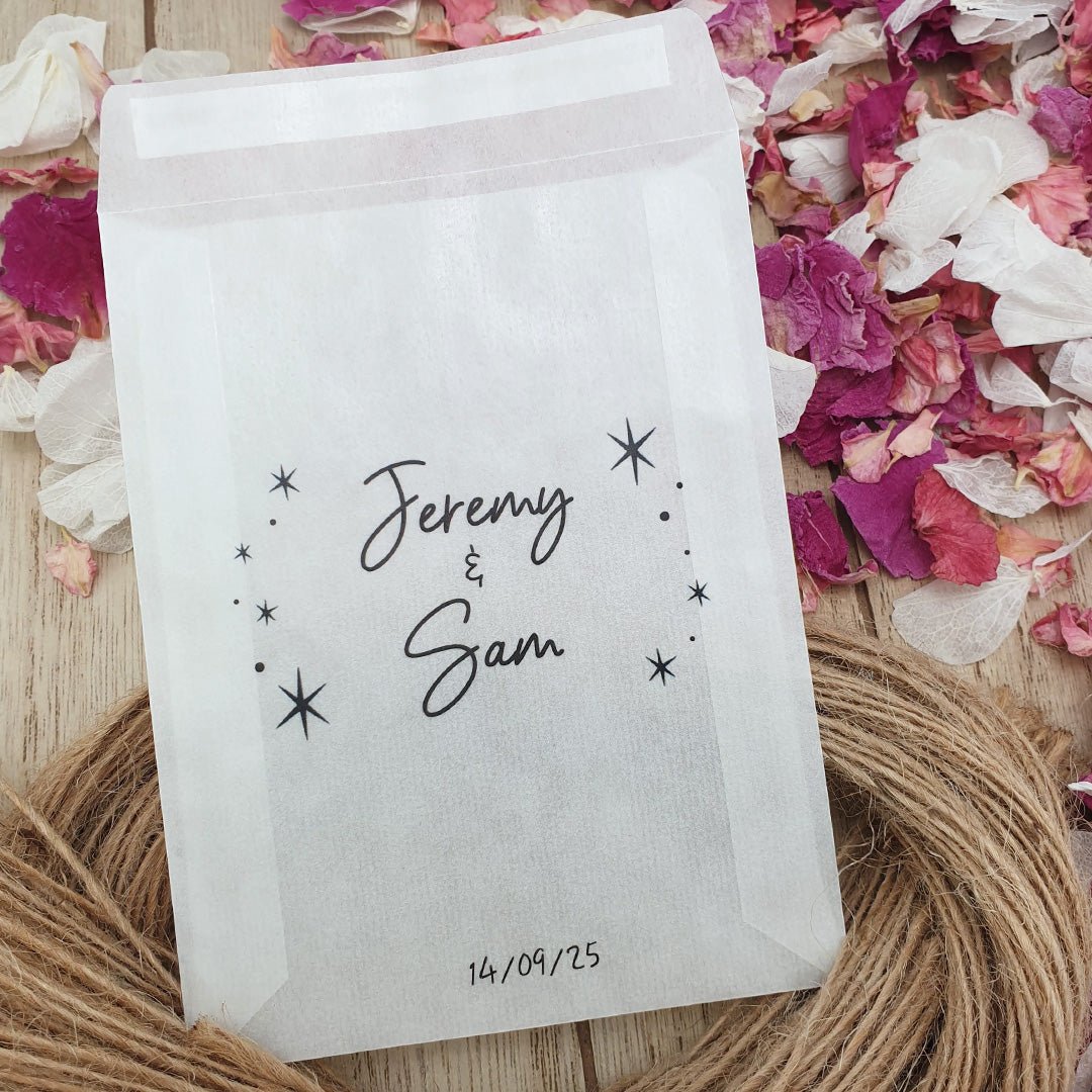 Personalised Confetti Packets Star Design 6 | Confetti Packets ...