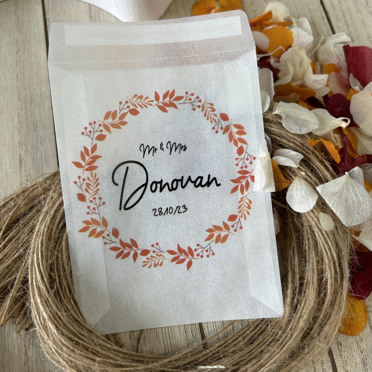 Personalised Confetti Packets - Autumn Design 1 | Confetti Bee