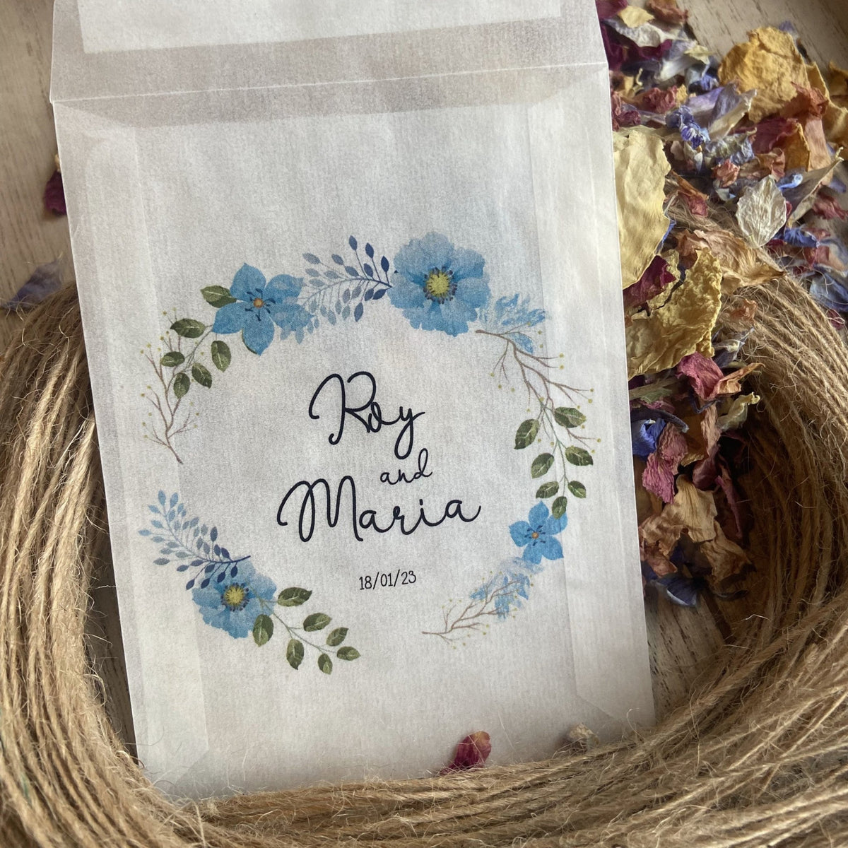 Personalised Confetti Packets - Floral Design 10 | Confetti Bee