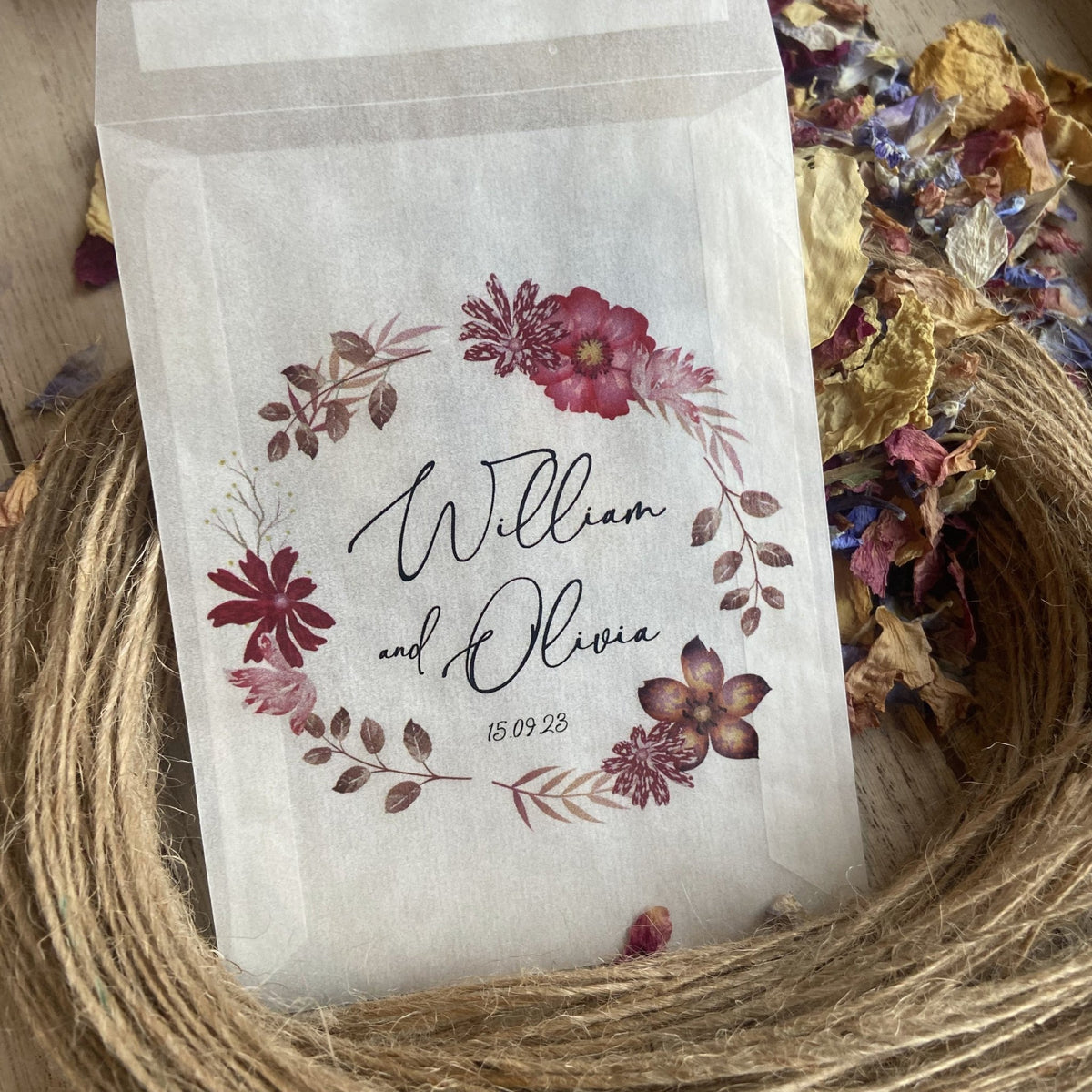 Personalised Confetti Packets - Floral Design 11 | Confetti Bee