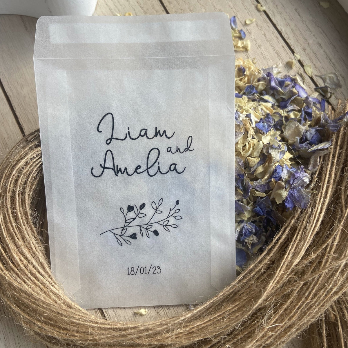 Personalised Confetti Packets - Floral Design 4 | Confetti Bee