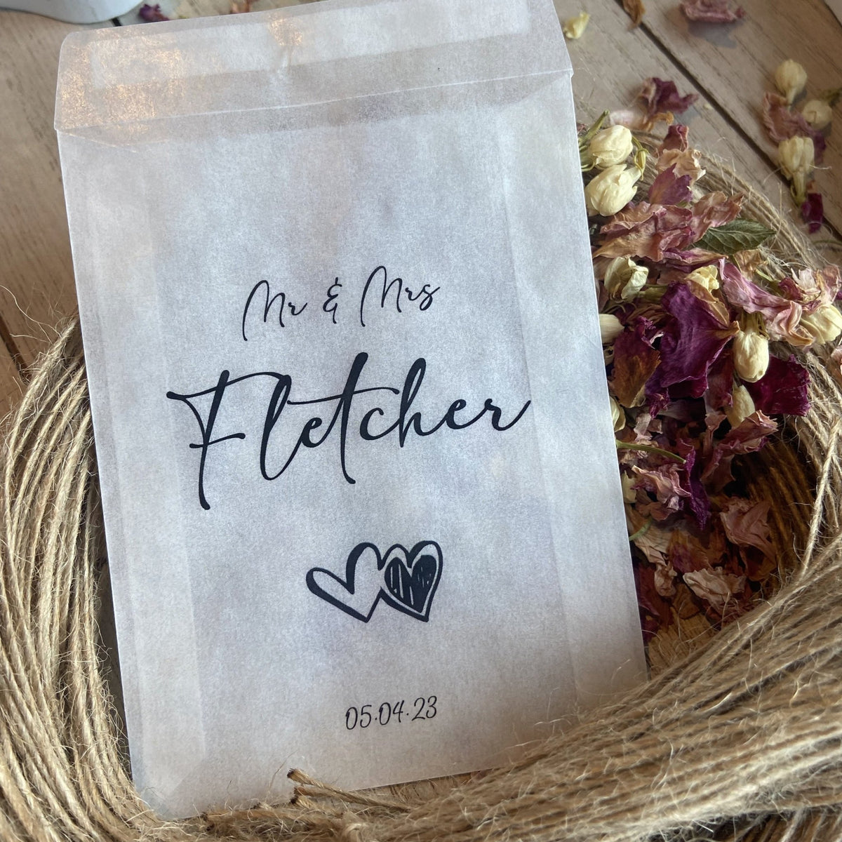 Personalised Confetti Packets Heart Design 3 | Confetti Packets ...