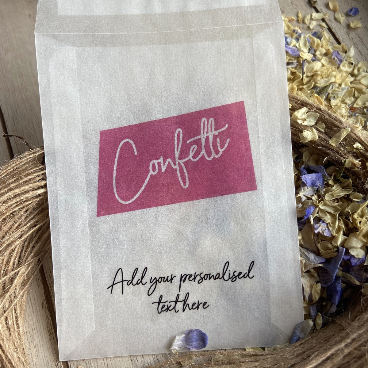 Personalised Confetti Packets - Personalised Text Design 3 | Confetti Bee