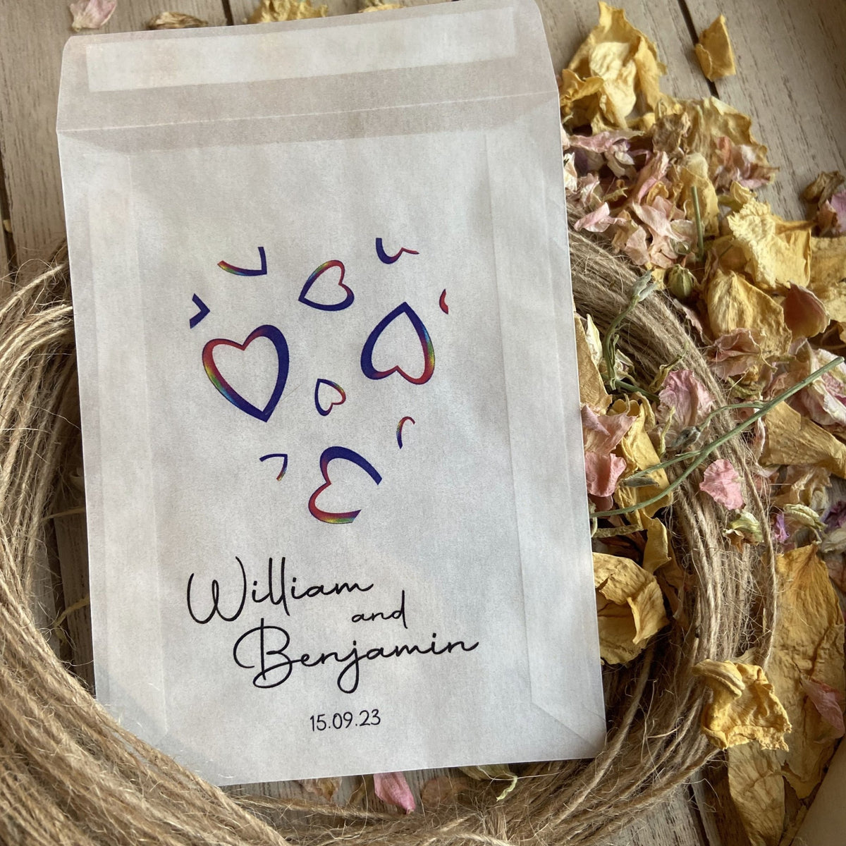 Personalised Confetti Packets - Rainbow Design 4 | Confetti Bee