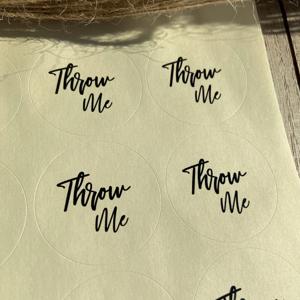 Cream Stickers - Throw Me Design 1 | Wedding Stickers | Confetti Bee