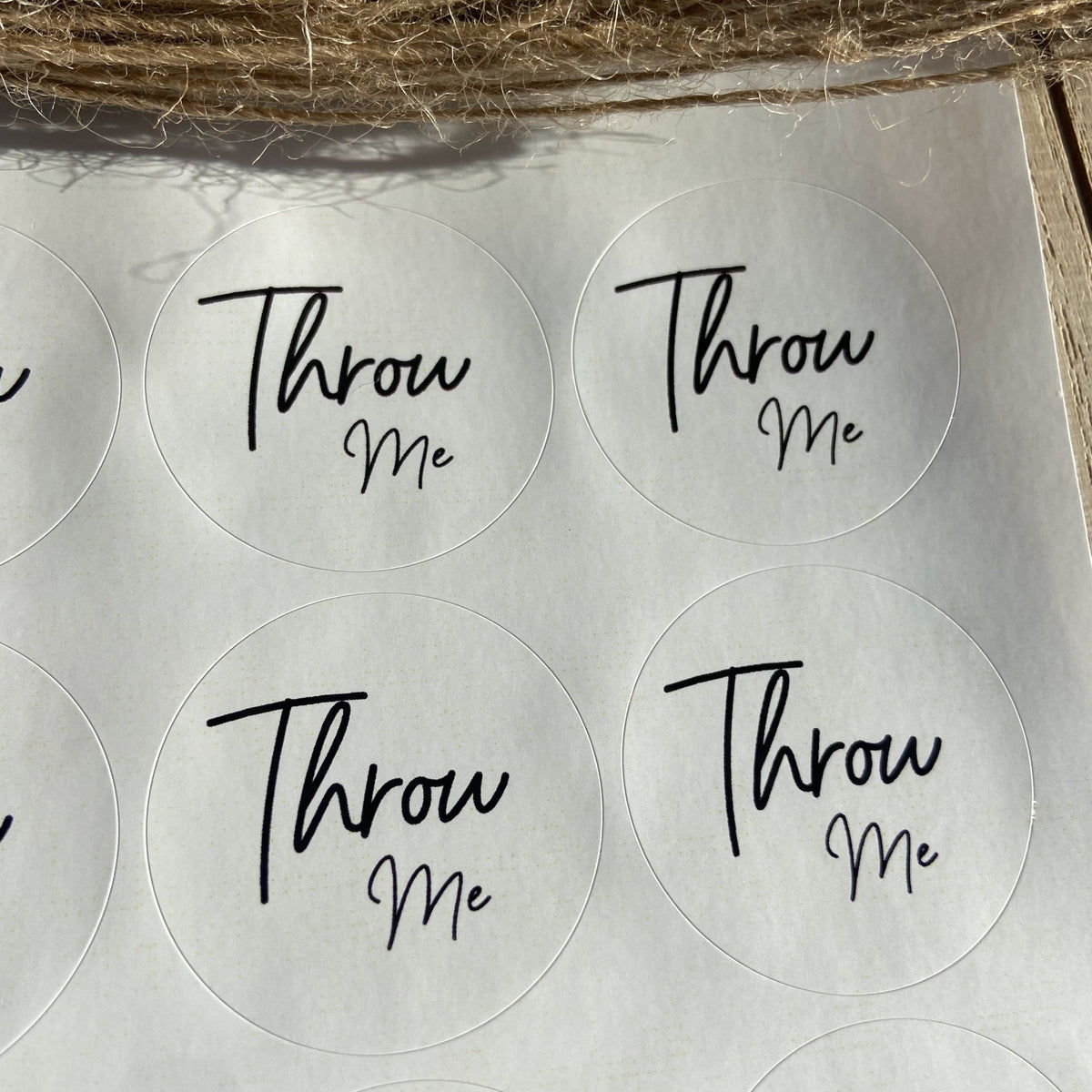 Gloss White Stickers - Throw Me Design 3 | Wedding Stickers | Confetti Bee