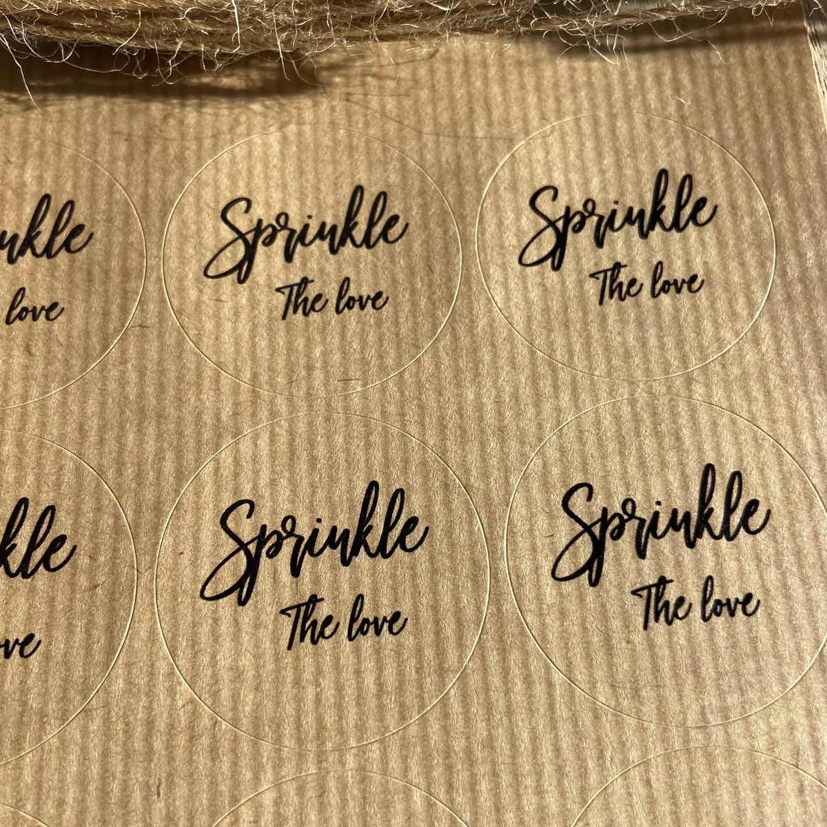 Kraft Brown Stickers - Sprinkle The Love Design 1 | Wedding Stickers ...