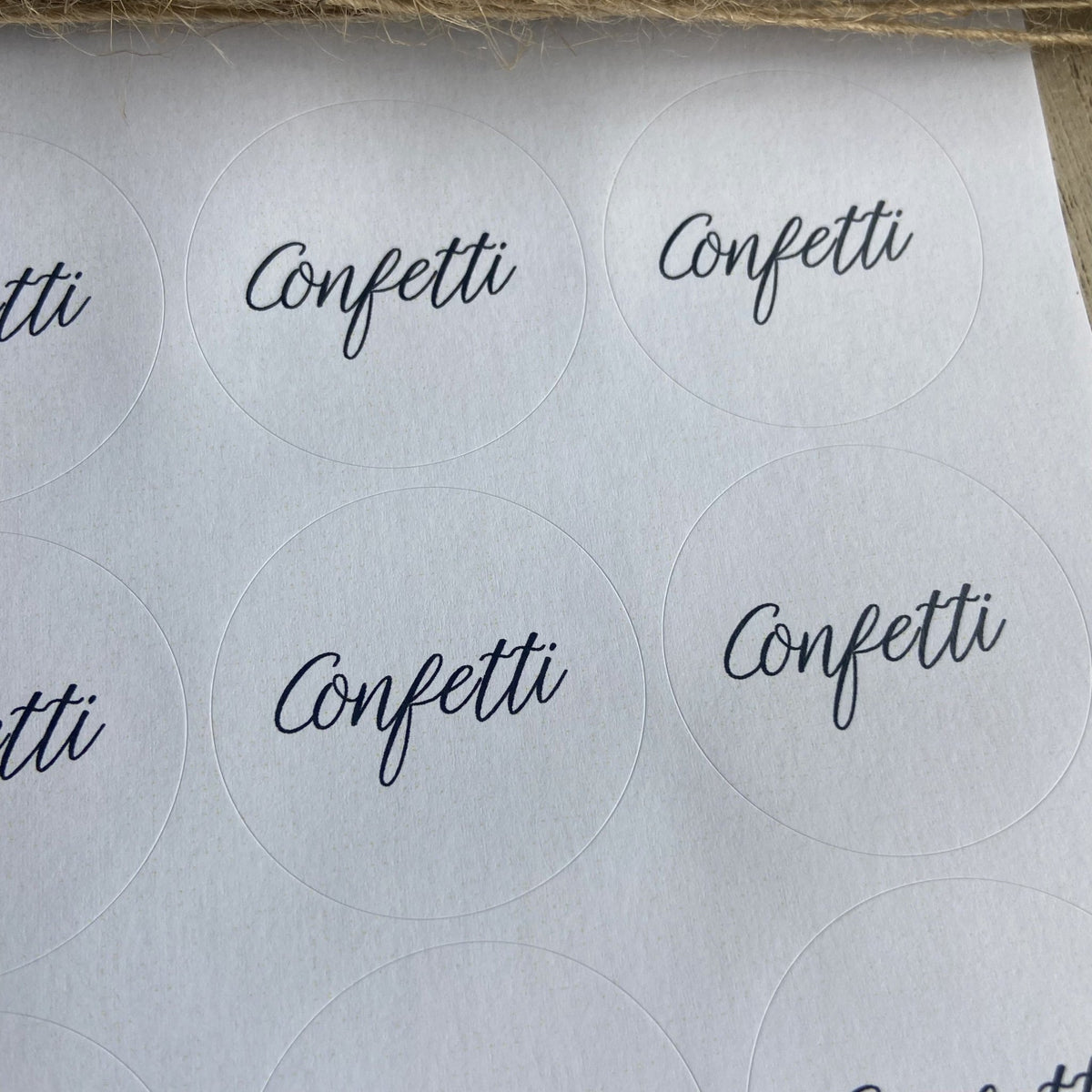 Matt White Stickers - Confetti Design 4 | Wedding Stickers | Confetti Bee