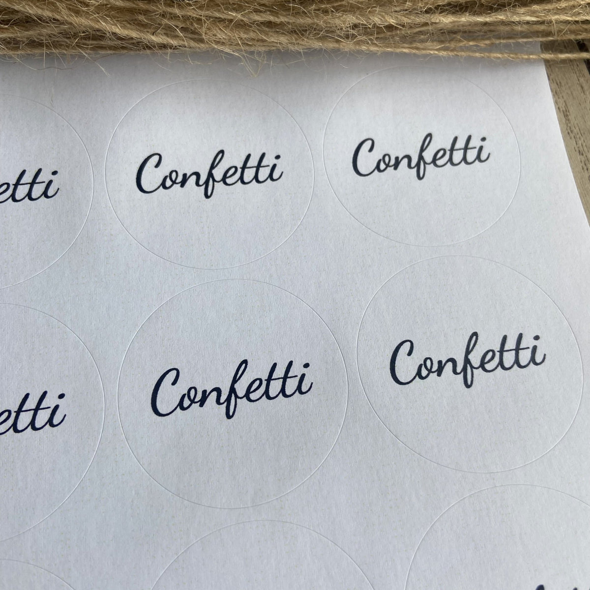 Matt White Stickers - Confetti Design 5 | Wedding Stickers | Confetti Bee