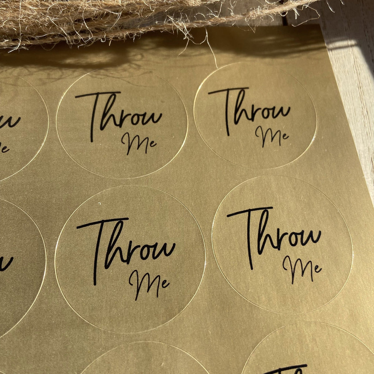 Metallic Gold Stickers - Throw Me Design 3 | Wedding Stickers ...