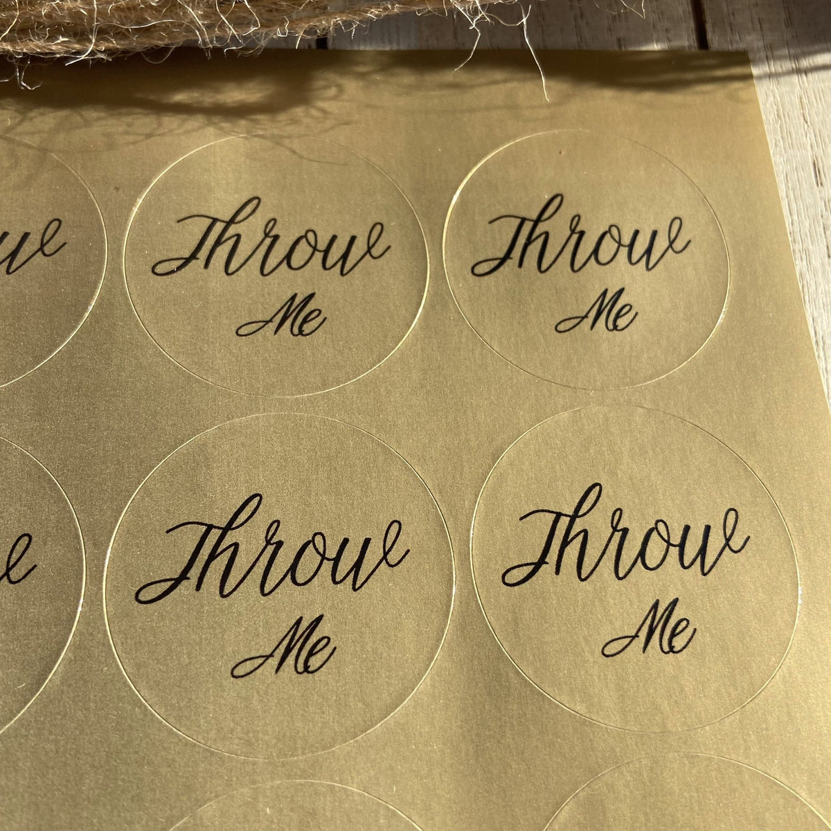 Metallic Gold Stickers - Throw Me Design 4 | Wedding Stickers ...