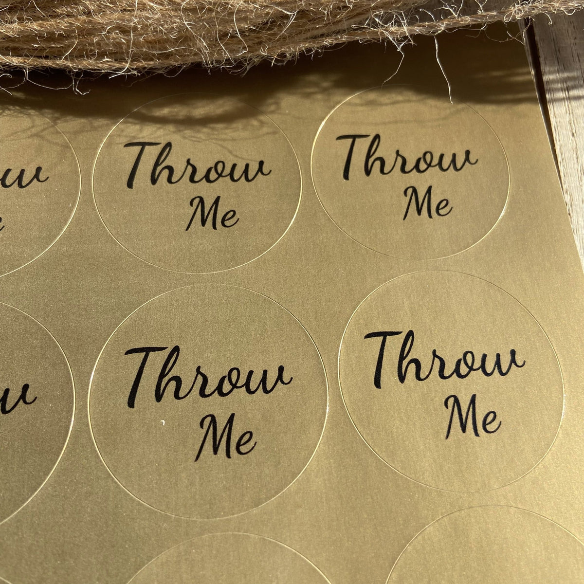 Metallic Gold Stickers - Throw Me Design 5 | Wedding Stickers ...