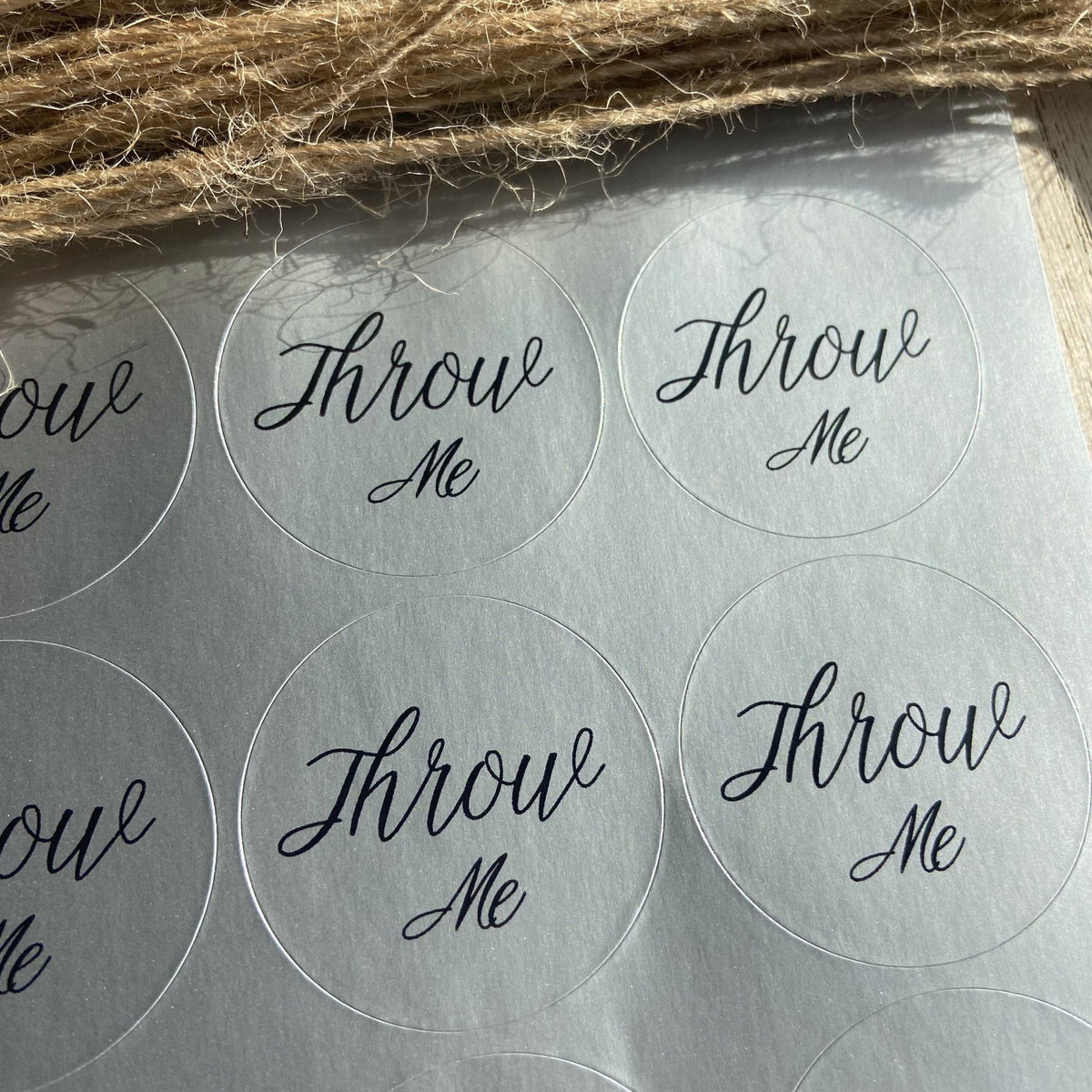 Metallic Silver Stickers - Throw Me Design 4 | Wedding Stickers ...